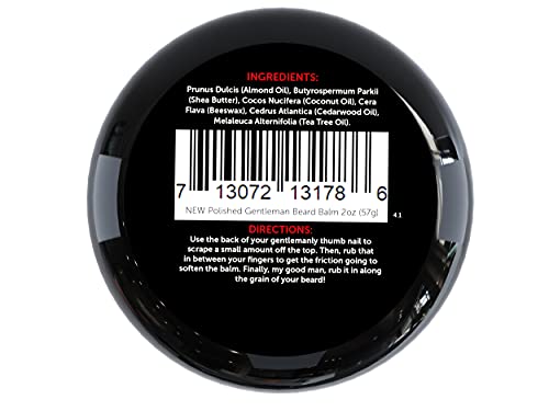 Beard Balm & Mustache Wax for Men - Beard Moisturizer with Organic Beeswax & Essential Oils - Hair Pomade & Hair Balm - Beard Polishes, Softener, Condition & Styling for Men's Grooming (2oz)