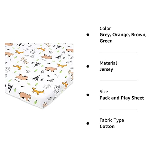 Cuddly Cubs Graco Pack n Play Fitted Sheet β Woodland Playard Sheet β Snuggly Soft Jersey Cotton Mini Crib Sheet for Boy, Girl β 1 Pc