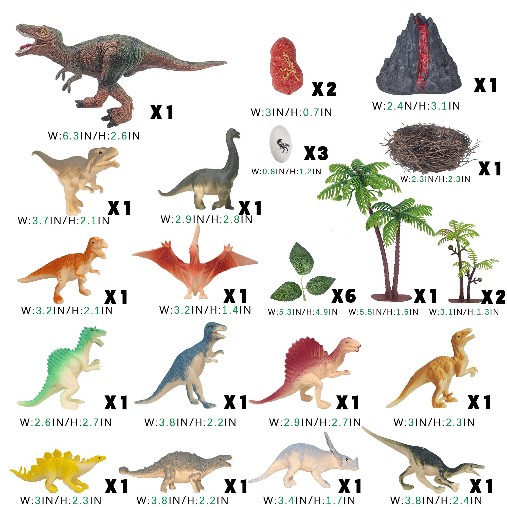29 PCS Dinosaur Cake Toppers with Dinosaur Eggs Volcano Trees cake Decorations for Dinosaur Birthday, Boys Girls dinosaur birthday Party Cake Decorations