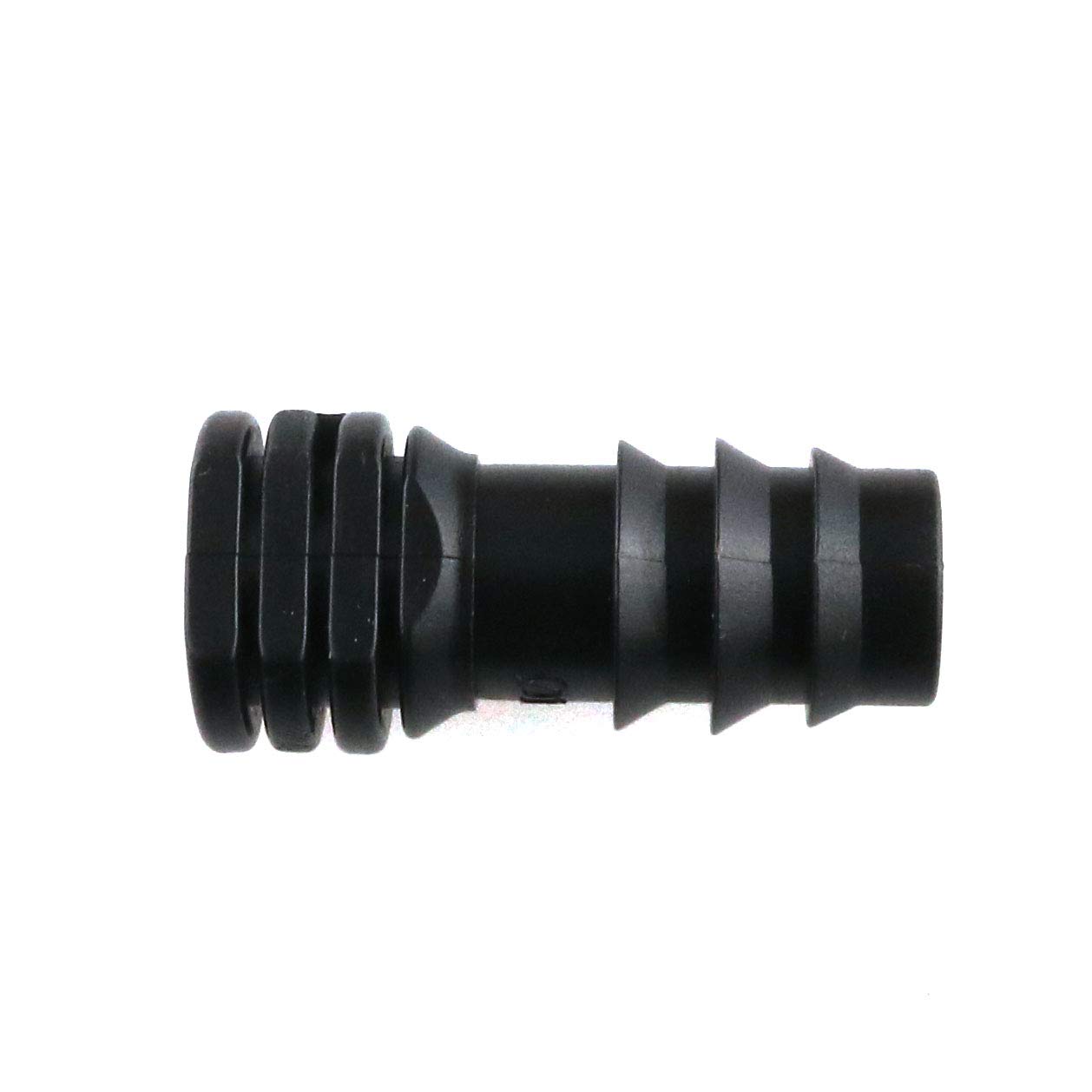 JCBIZ 12pcs Black Irrigation Fittings End Plugs POM Plastic End Plugs for 1/2inch Drip Tubing - Barbed Connectors (Fits Most Brands 16mm .520 ID and Compatible Drip or Sprinkler Systems)