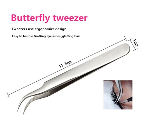 Yimart Professional Eyebrow Tweezer Set False Eyelash Extension Tool Kits Set Eyebrow Tweezers Eyebrow Trimmer Stainless Steel Eye Lashes Tweezers 7Pcs Grafting false eyelashes Makeup Accessories