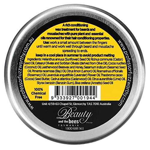 Beard Care Kit Professor Fuzzworthy Beard Conditioner Balm & Best Beard Shampoo Bar - All Natural Chemical Free - Organic Essential & Kunzea Oils - Tasmania Australia