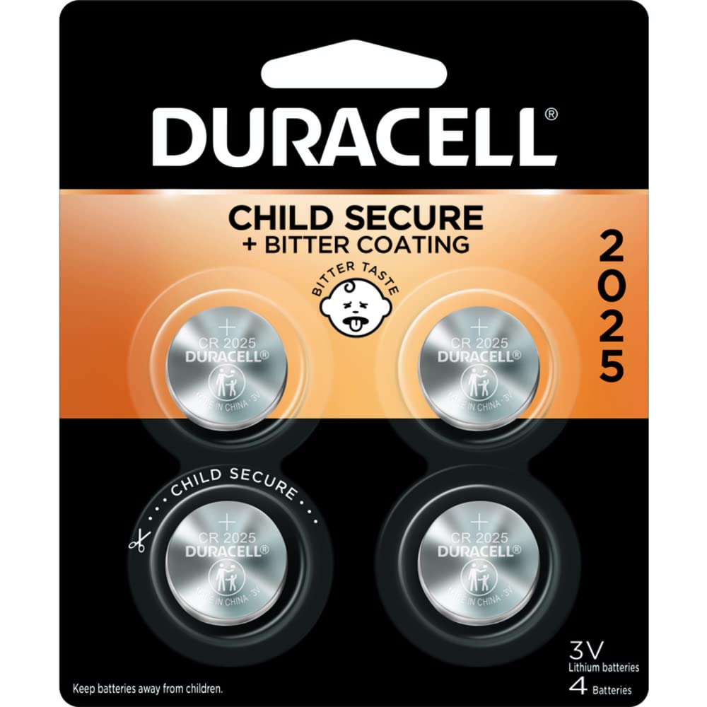 Button Cell Lithium Battery #2025, 4/Pk