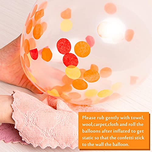 Whaline 80Pcs Fall Balloon Set Autumn Leave Maple Leave Pumpkin Pattern Balloons Red Orange Yellow Confetti Balloon with Yellow Orange Ribbon for Fall Autumn Party Thanksgiving Birthday Wedding Decor