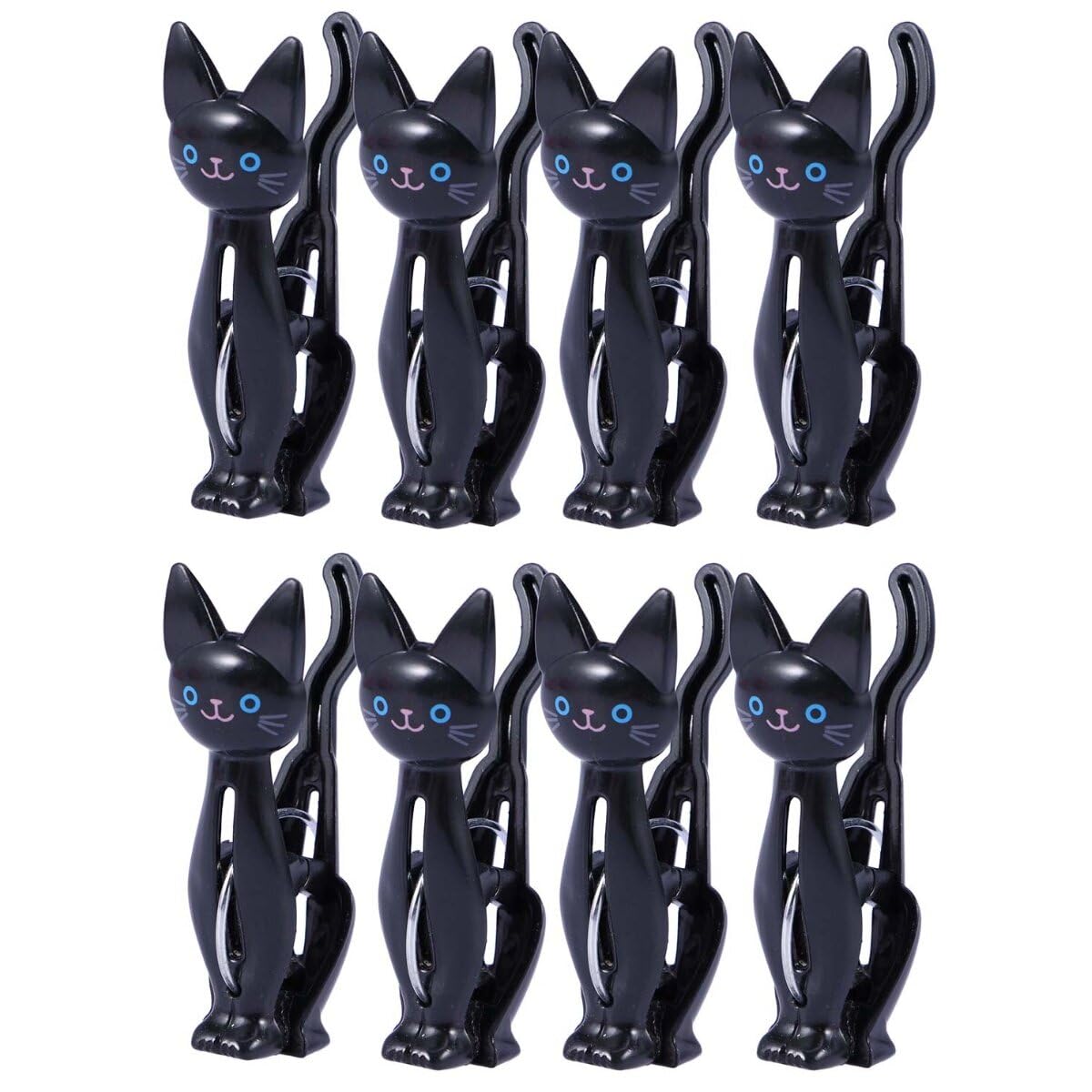 Abaodam 8 Pcs Mini Clothes Clothespins for Crafts Black Clothes Pin Cat Holds The Chips Small Clothespins Snack Storage Black Clothespins Clothes Holder Funny Chair Sealer Sticks Cute Clip