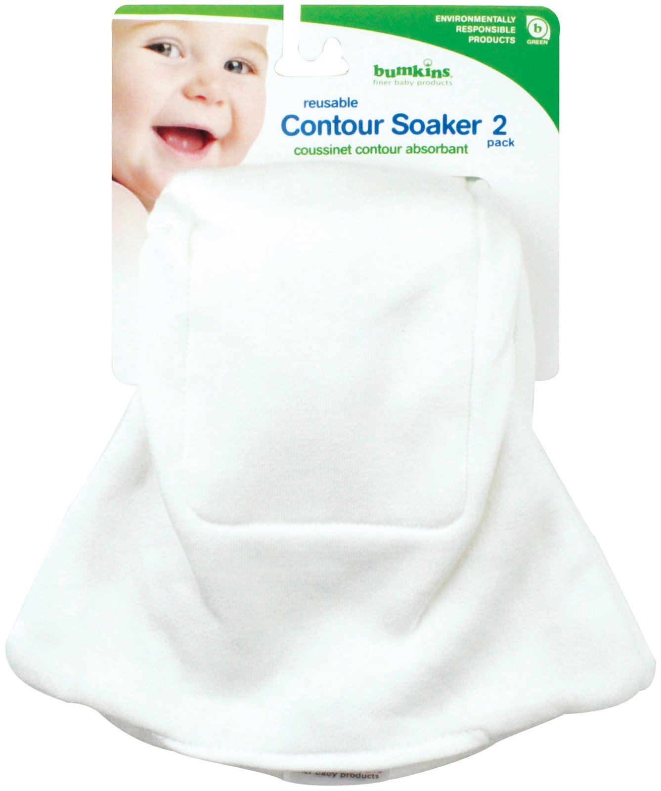 Bumkins Reusable Cloth Contour Soaker, One Size, 2ct