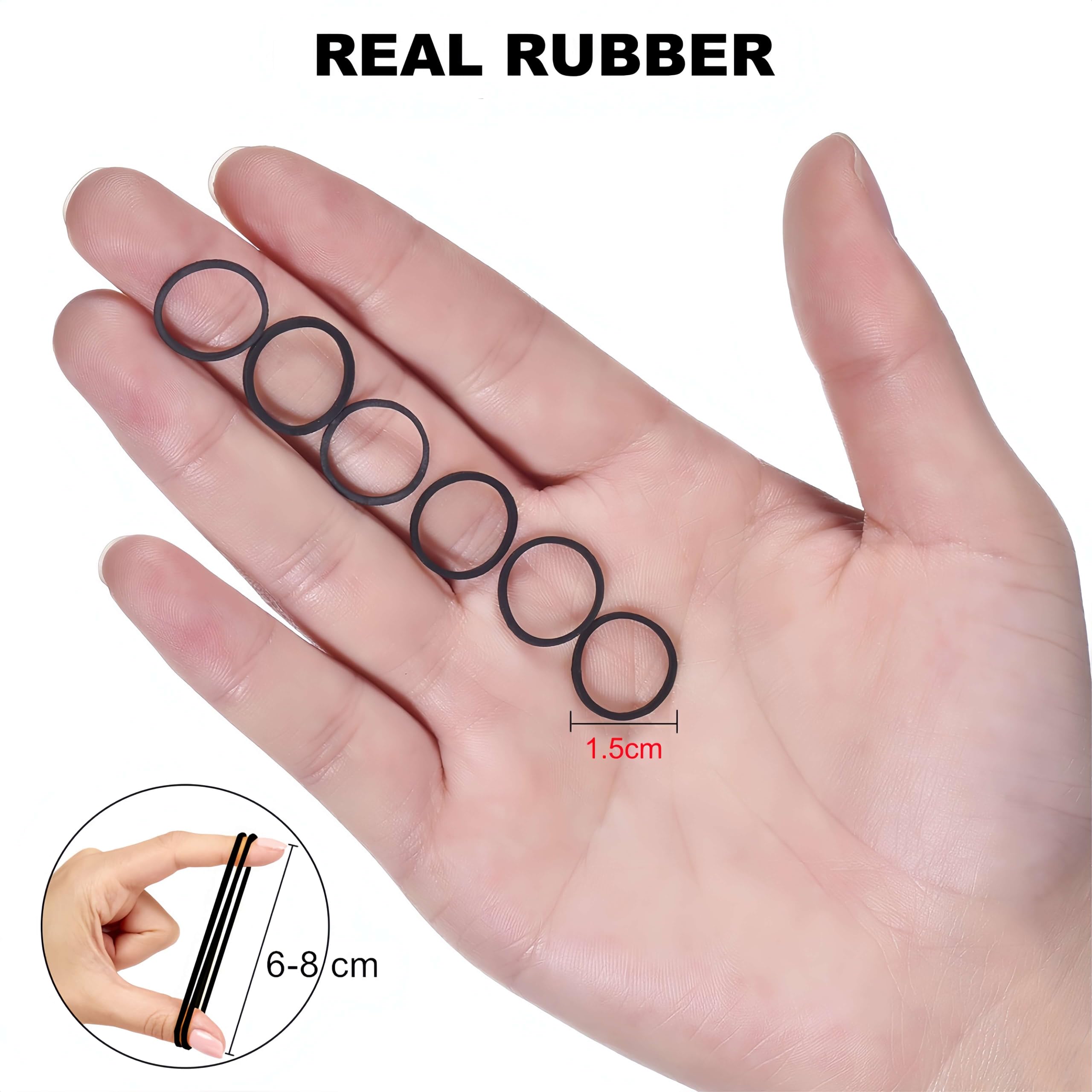JIANYI 1200 Pack Mini Rubber Bands, Soft Elastic Bands Small Tiny Hair Ties for Toddlers, Kids, Audits, Ponytails, Braids, Wedding Hairstyle - Black