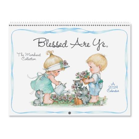 2024 Blessed Are Ye Wall Calendar, 12-Inch x 9-Inch Size Closed, 18-Inch Size Open, Large Bookstore-Quality, Spiral-Bound Hanging Monthly Wall Calendars for Kitchen & Office, by Current