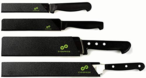 EVERPRIDE Chef Knife Sheath Set (4-Piece Set) Universal Blade Edge Cover Guards for Chefβs and Kitchen Knives β Durable, BPA-Free, Felt Lined, Sturdy ABS Plastic β Knives Not Included
