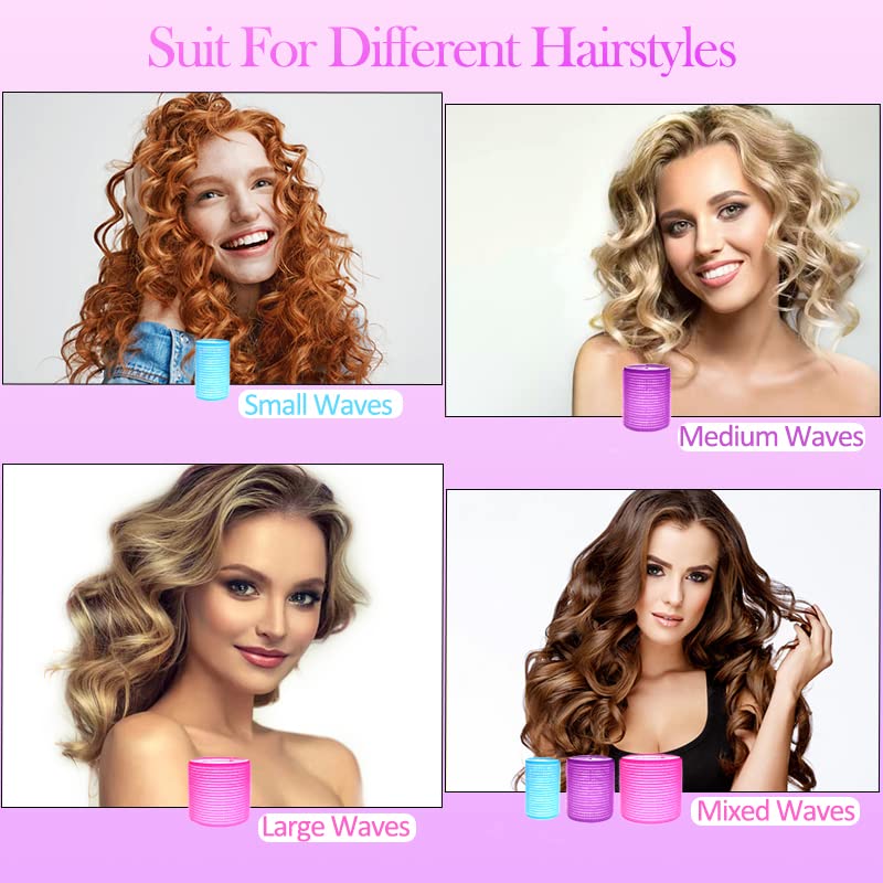 38 Pcs Self-Grip Rollers Set for Blowout Curls - Large and Medium Sizes for Women and Girls
