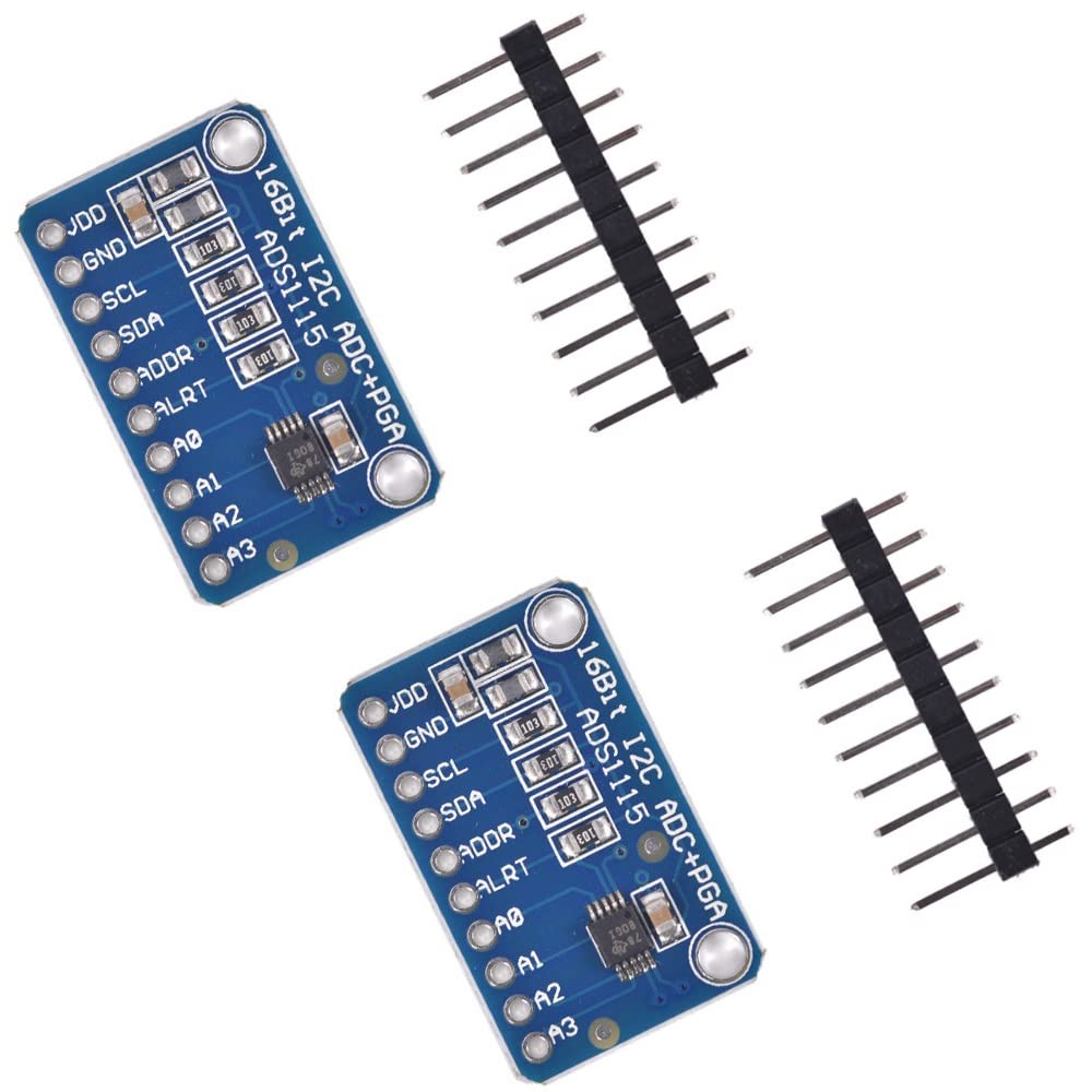 2PCS ADS1115 Module,Aideepen ADS1115 16 Bit 16 Byte 4 Channel I2C IIC Analog-to-Digital ADC PGA Converter
