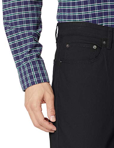 Amazon Essentials Men's Relaxed-Fit 5-Pocket Stretch Twill Pant, Black, 35W x 32L