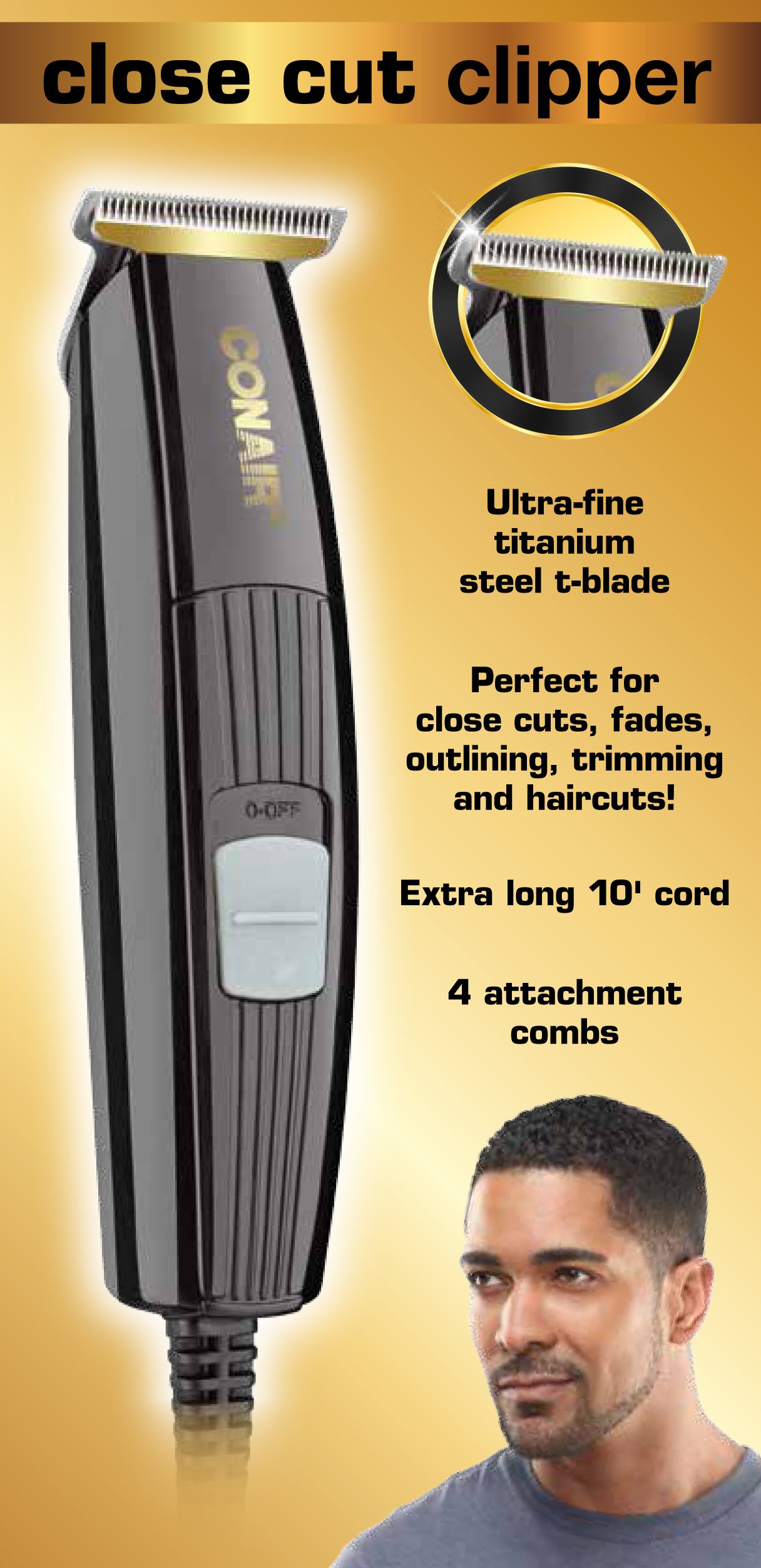 ConairMAN Hair Cutting Kit for Men, Close Cut Hair Clipper