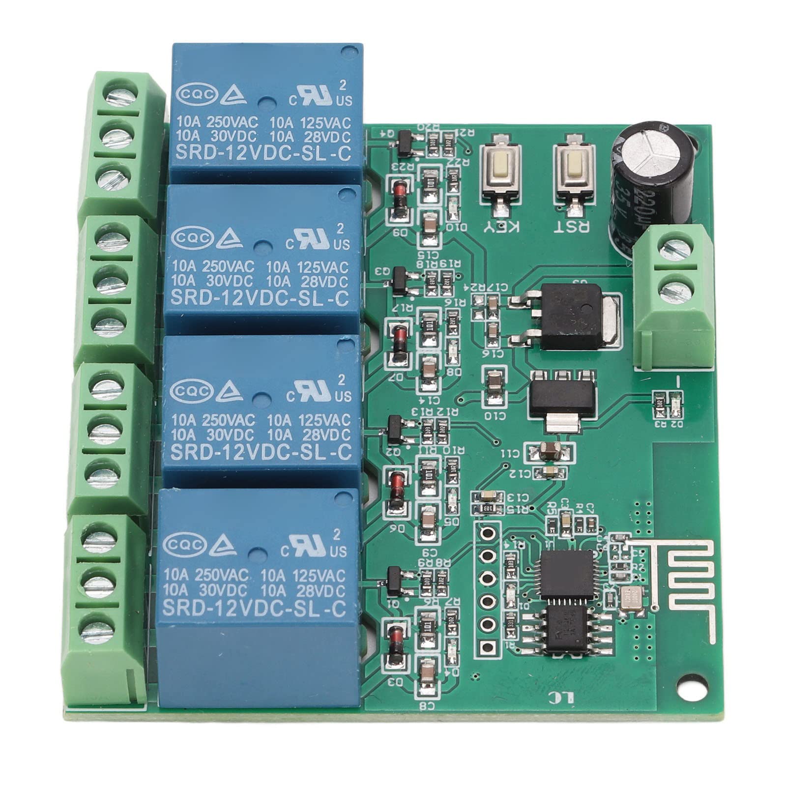 4 Channel Relay Module, ESP8266 Relay Board for Electronic Equipment (DC12V)