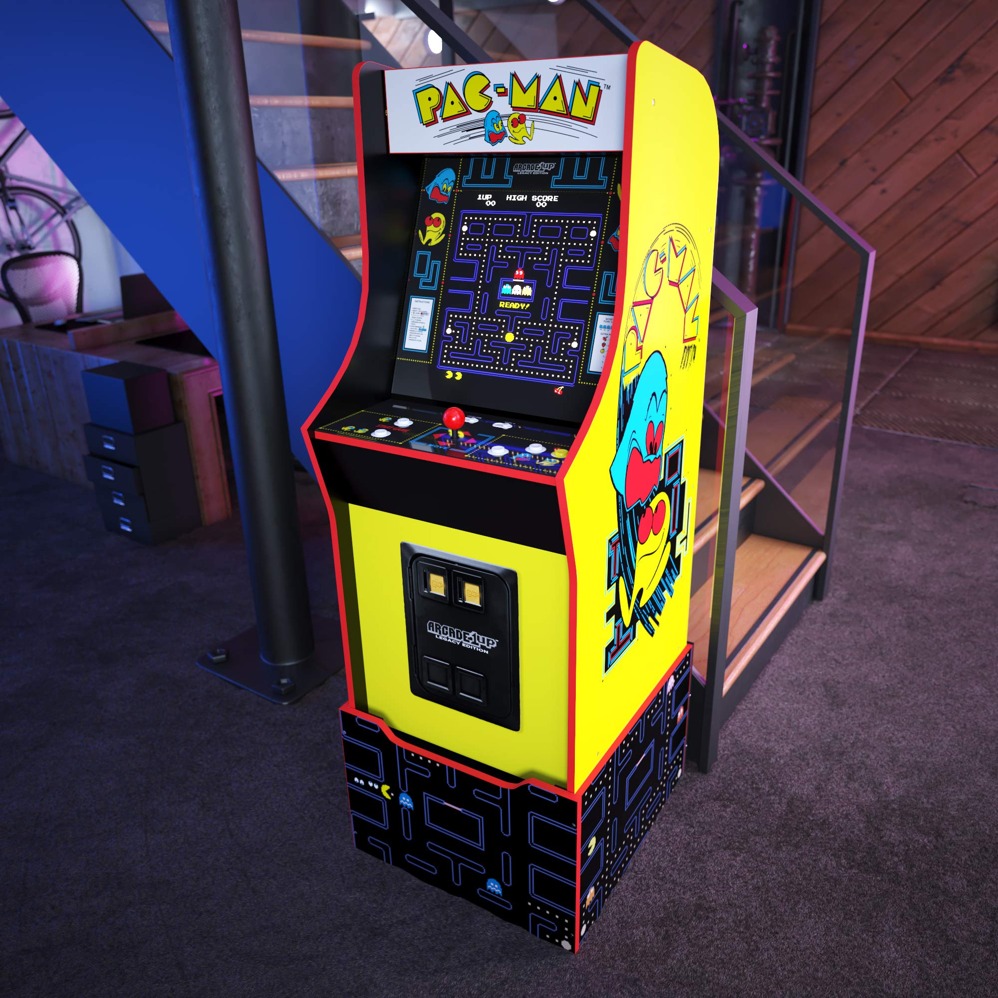 Arcade1UpBandai Namco Entertainment Legacy Edition Arcade Machine, 4-Foot —12-in-1 Pac-Man Arcade Game Machine for Home, 17” Color LCD Screen —Includes Custom Arcade Game Riserand Light-Up Marquee