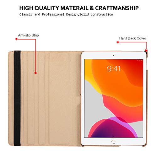 Rotating Case for iPad Pro 12.9-inch 1st & 2nd Generation (2015/2017), Techcircle Slim Premium PU Leather Smart Cover Multi-Angle Viewing Stand Folio Magnetic Hard Shell Protective Case, Orange