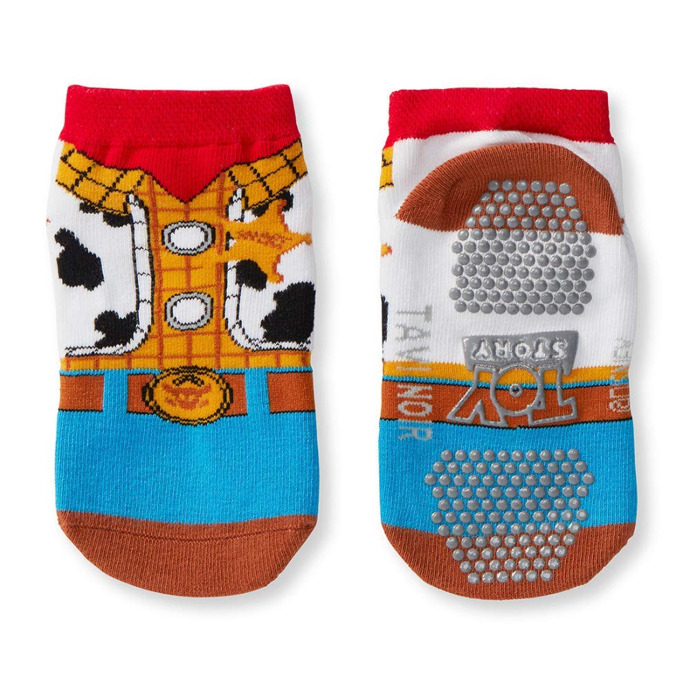 TAVI NOIR Tiny Soles Disney Character Pattern Toddler Low Rise No-Slip Grip Socks Packs, Toy Story, S - 2-4 y/o