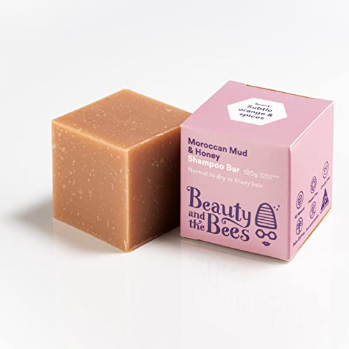 Beauty and the Bees Moroccan Mudd Shampoo Bar 100% Natural From Tasmania Australia with Leatherwood Honey and Bees Wax 125 grams