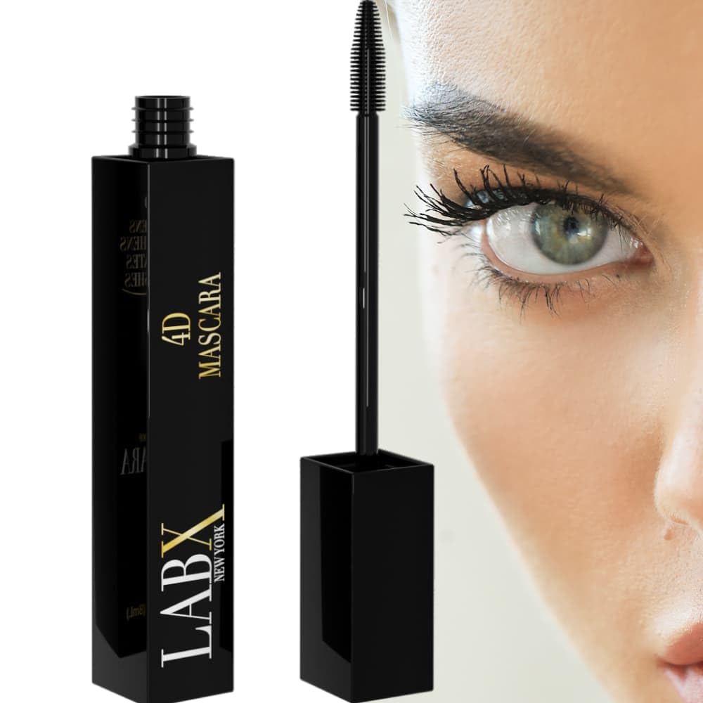 4D Waterproof Mascara – False Lash Effect, Lengthening & Volumizing – Carbon Black, 8 mL
