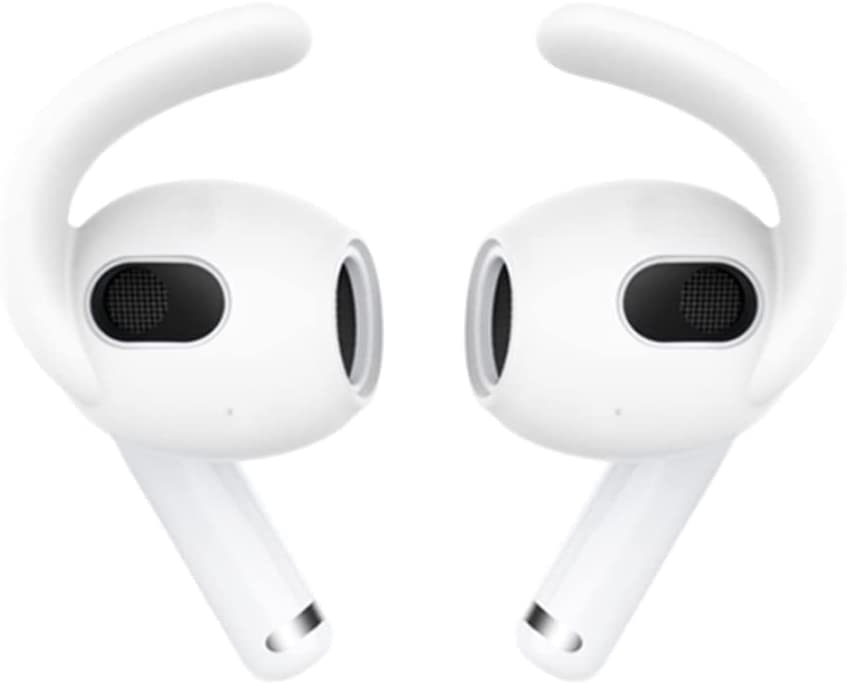 ALXCD Ear Hooks Compatible with AirPods 3 3rd Gen, 1 Pair Anti-Slip Adjustable Soft TPU Earhook, 2 Pairs Silicon Ear Tips Hook, 1 Pair Silicon Ear Hook, Compatible with AirPods 3, 1ch+1h+2s, White