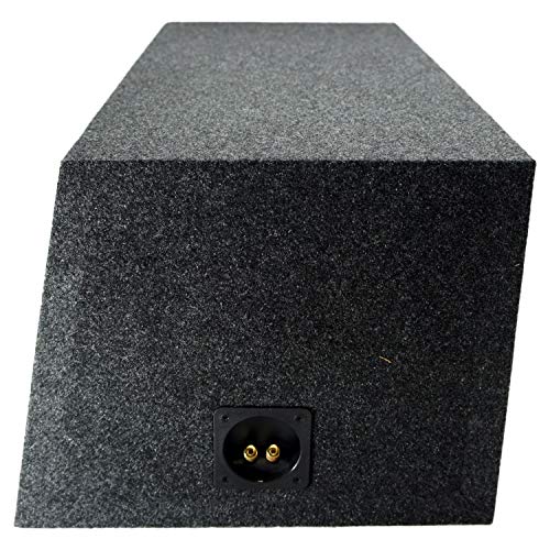 American Sound Connection Car Audio Dual 12" Sealed Subwoofer Rear Angle Sub Box Enclosure 5/8" MDF Wood