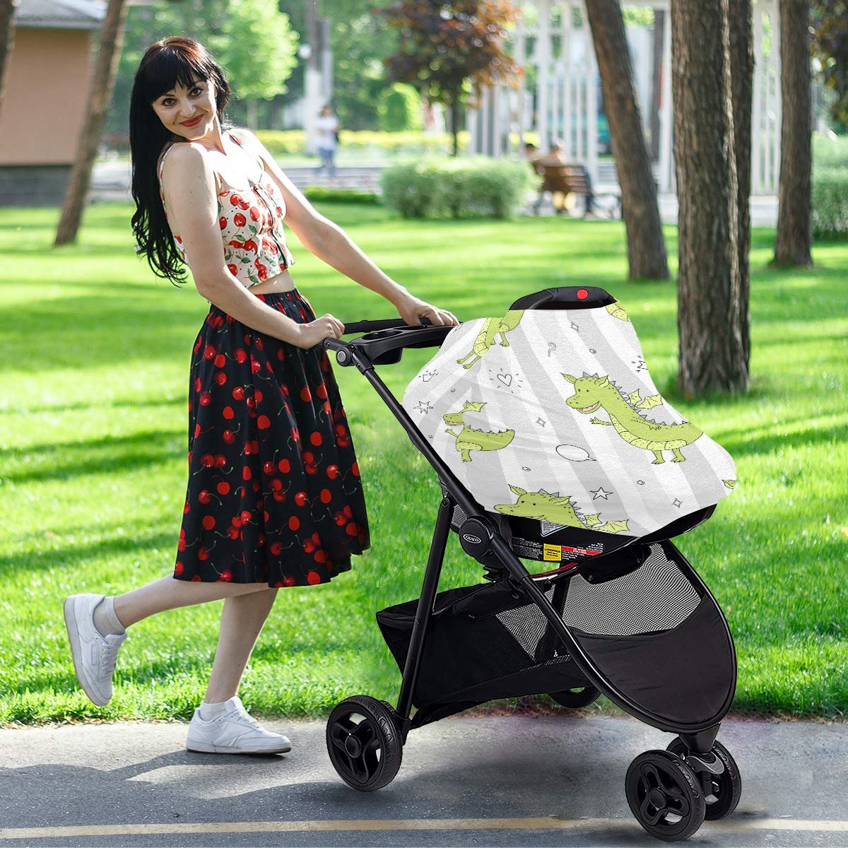 Nursing Cover Breastfeeding Scarf Funny Dragons- Baby Car Seat Covers, Stroller Cover, Carseat Canopy (d)