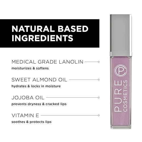Pure Cosmetics Pure Illumination Lip Gloss - LED-lit Applicator w/Side Mirror - Non-Sticky, Moisturizing & Hydrating Lip Glosses - Soothes & Protects Dry Chapped Lips (Classy)