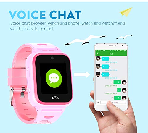 Vowor Kids Smart Watch, 4G WiFi GPS LBS Tracker SOS Emergency Call Video Chat Children Smartwatches, IP67 Waterproof Phone Watch for Boys Girls Age 3Years+, Compatible with Android/iPhone iOS (Blue)