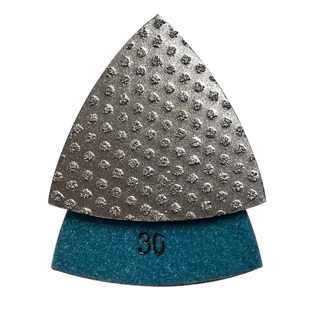 3" Triangular Diamond Grinding/Polishing Pads for Oscillating Tools, 30, 60, 120, 200, 400, 800, 1500, 3000 Grit