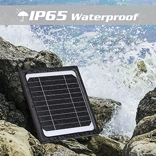 5W Trail Camera Solar Panel, 12V Solar Battery Kit Build-in 5200mAh Rechargeable Battery, Hunting Accessories for Game Camera IP65 Waterproof, Continuous Solar Power for Cameras
