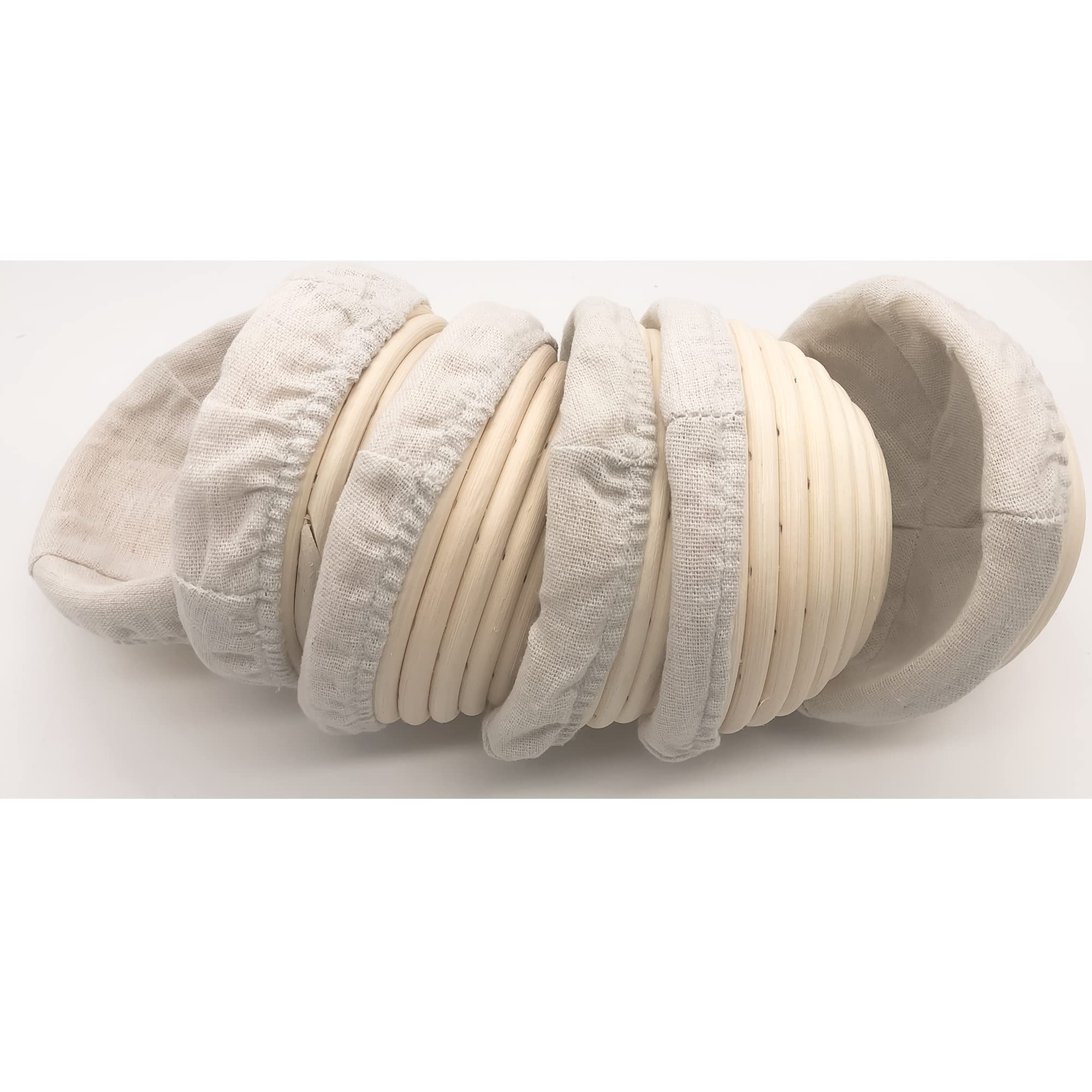 6 PCS Natural Rattan Brotform Banneton Proofing Basket Round Bread Basket for Baking Dough (5 Inch)