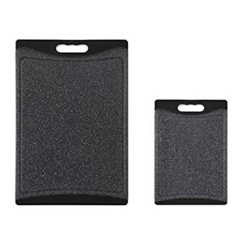 Home & Kitchen Essentials Cutting Boards, Extra Large (17.75" x 11.75") and Medium (11.75" x 7.75"), Reversible, Marble Granite Gray, BPA Free, Dishwasher Safe, Easy-Grip Handle and Non-Porous