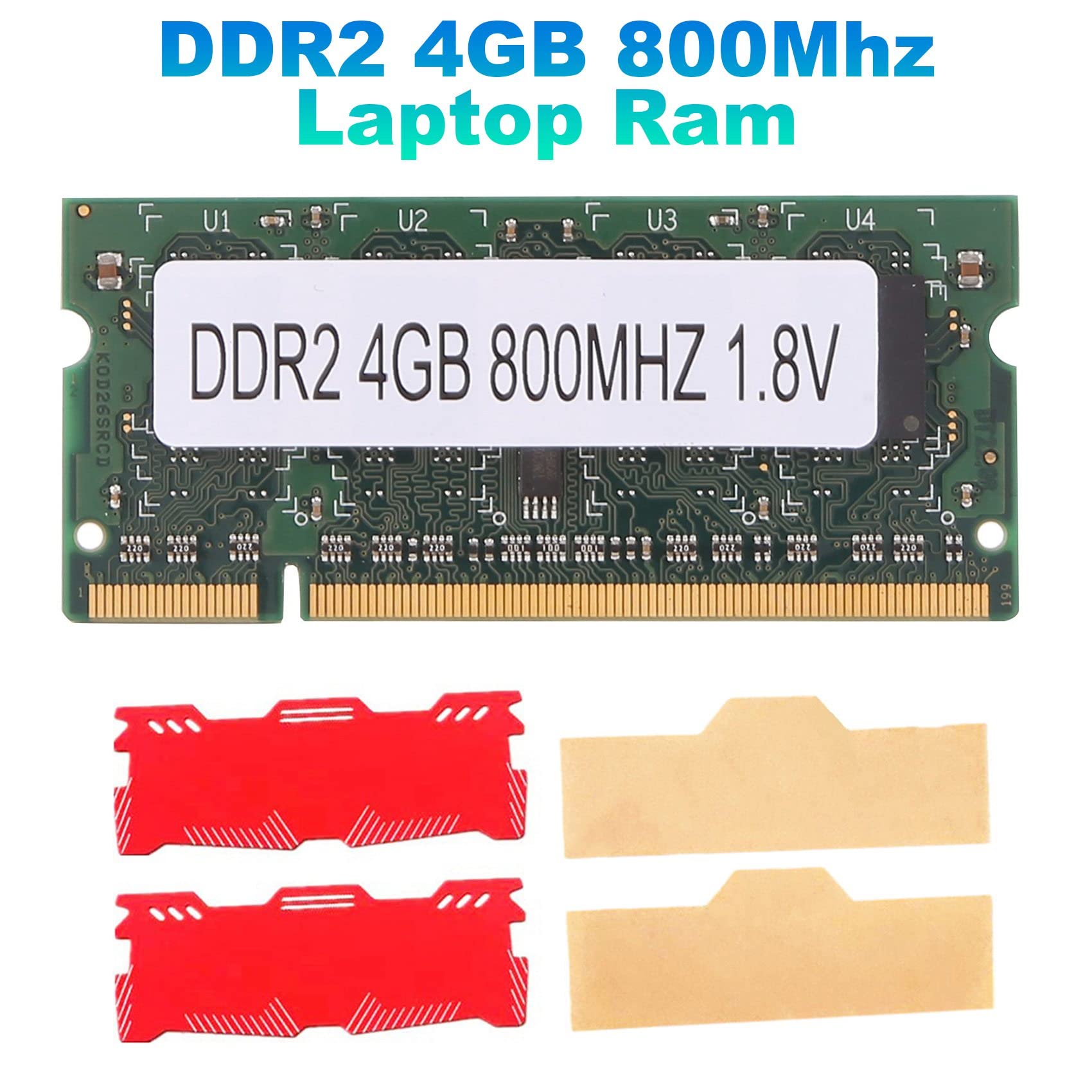 4GB DDR2 Laptop Ram+Cooling Vest 800Mhz PC2 6400 SODIMM 2RX8 200 Pins Laptop Memory