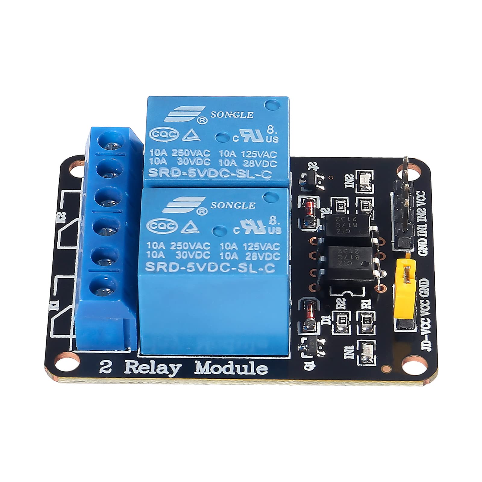 4pcs 5V 2 Channel 5V Relay Module with Optocoupler Low Level Trigger Expansion Board Compatible with R3 MEGA 2560 1280 DSP ARM PIC AVR STM32 for Raspberry Pi (4PCS)