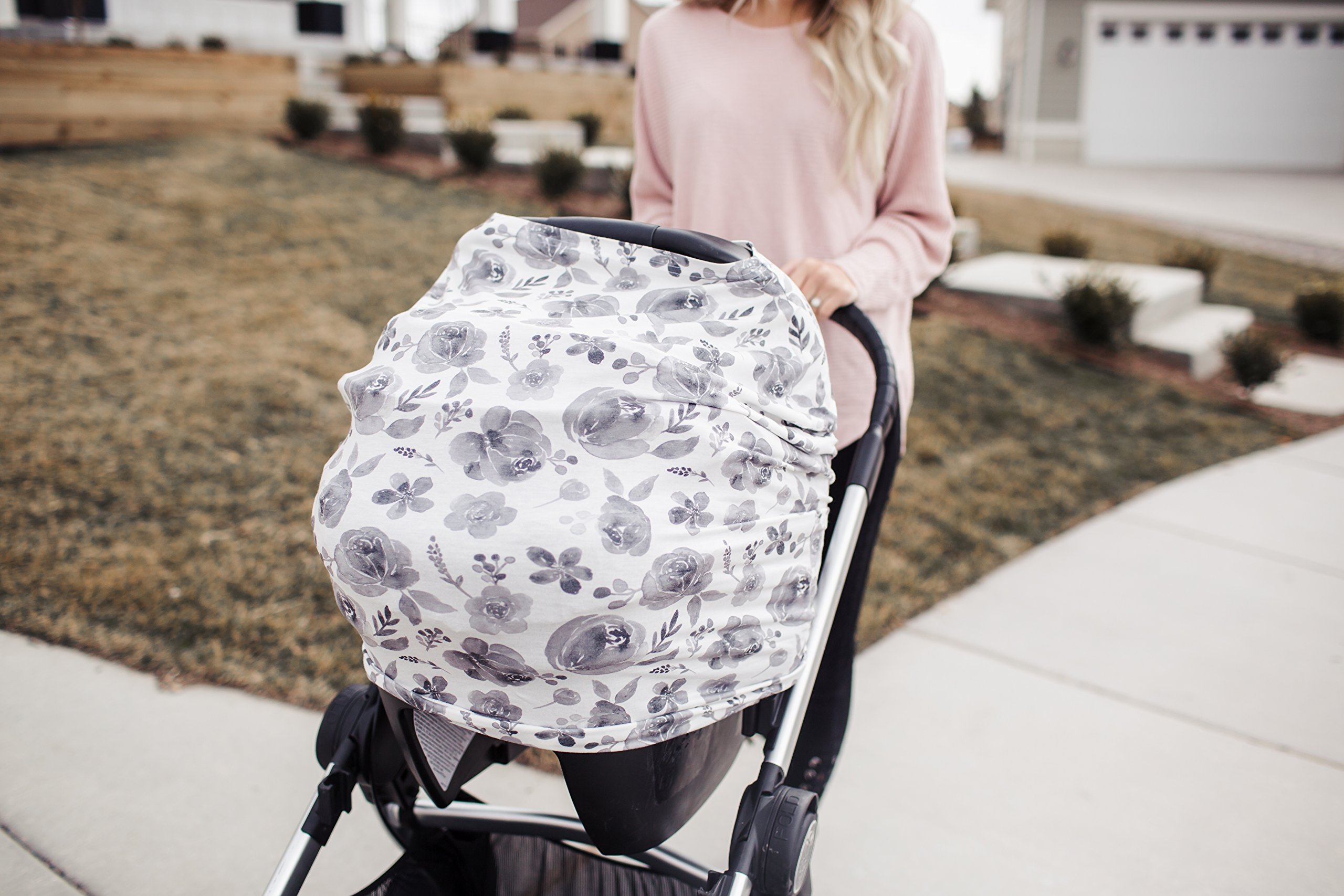 Copper Pearl Multi-Use Cover: Car Seat Covers, Nursing Cover, and Stroller Cover for Sun - Stretchy Fabric, All-Season Use, Stylish Designs, Easy Access for Moms - Rowan