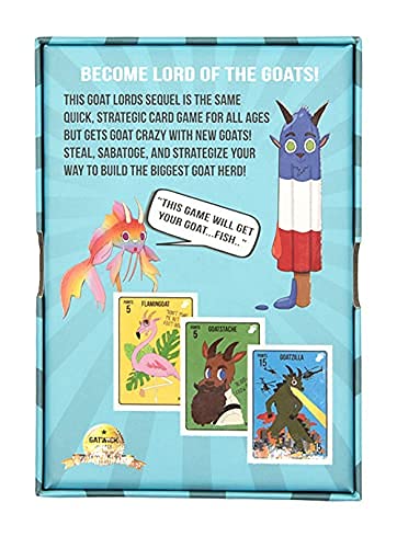 Goat Lords, Hilarious and Competitive Card Game with Goats - Fun Card Games for Adults, Teens, and Family Game Night - Games for Teens, Adults & Kids 2-6 Player (Sequel)