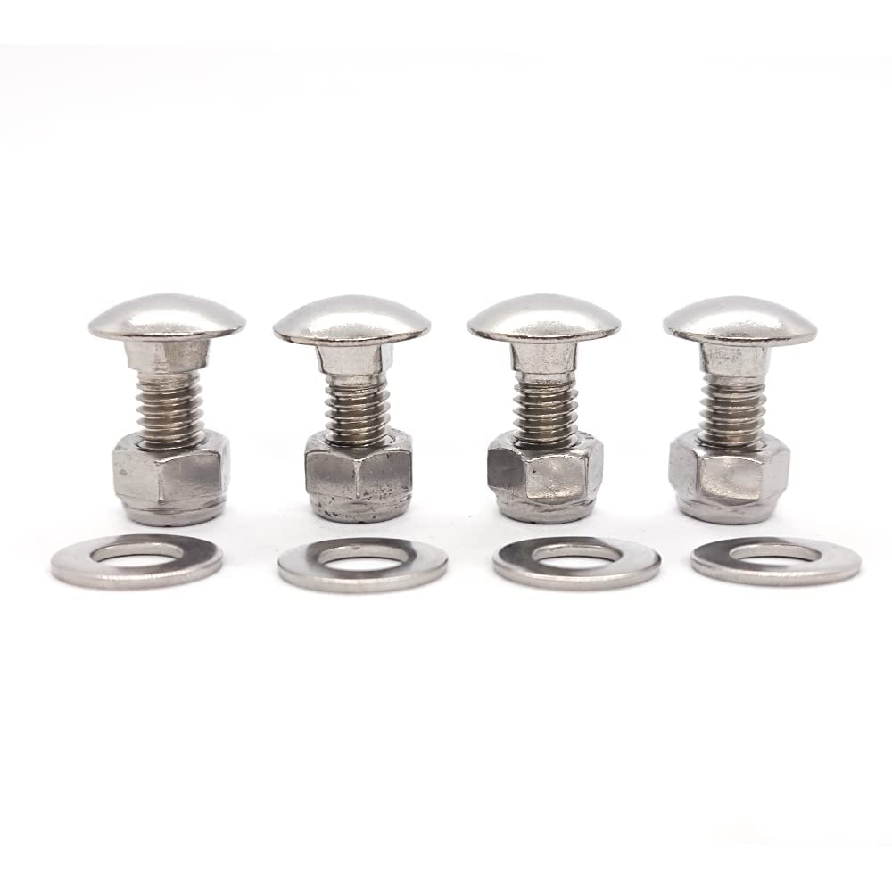 710-0451 712-04063 784-5580 - (5/16-18) 3/4" Stainless Steel Skid Shoe Bolts Carriage Bolts Nuts and Washers Kit Replacement MTD Snow Blower 4pack