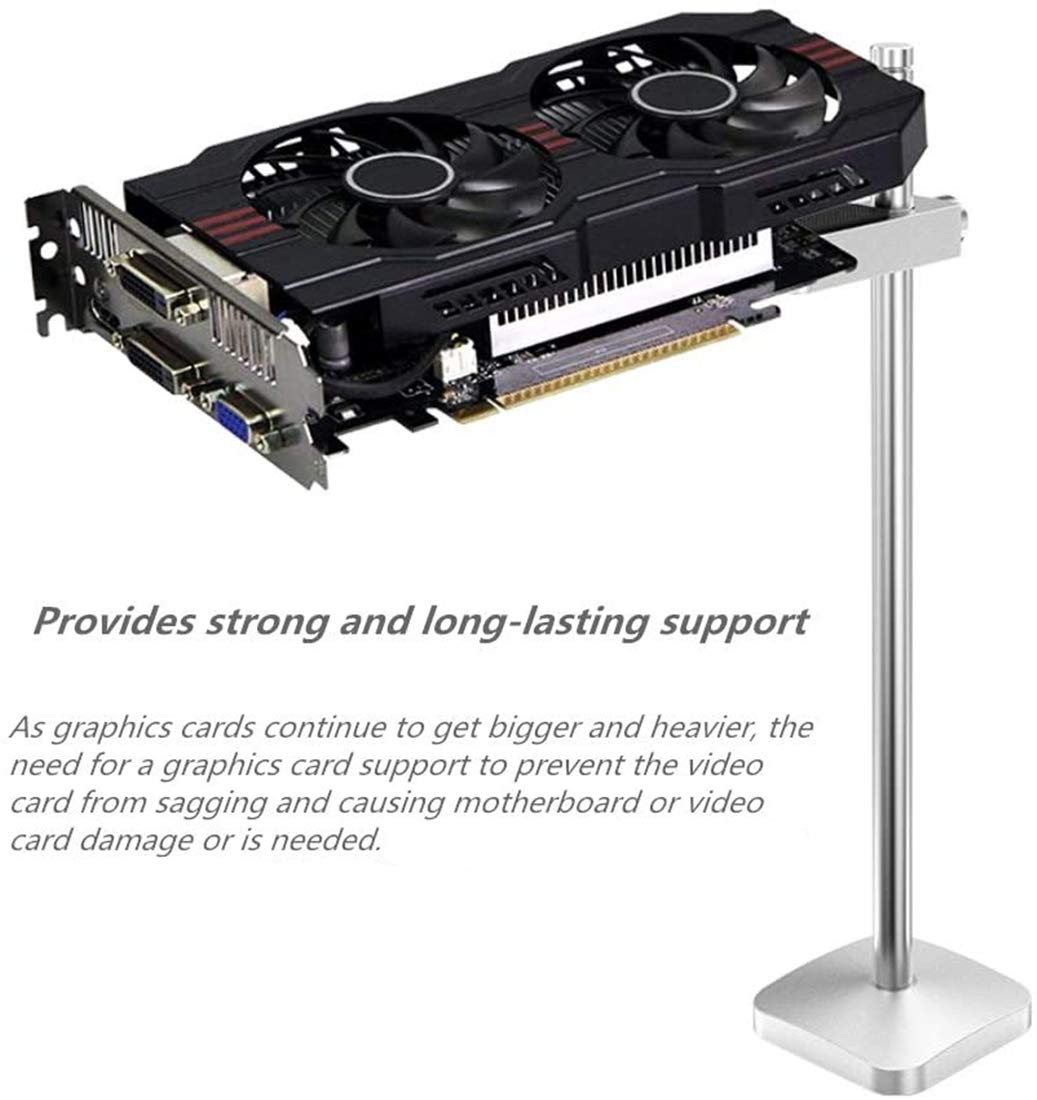 Graphics Card GPU Brace Support, Video Card Sag Holder Bracket, GPU Stand, Anodized Aerospace Aluminum (Silver)