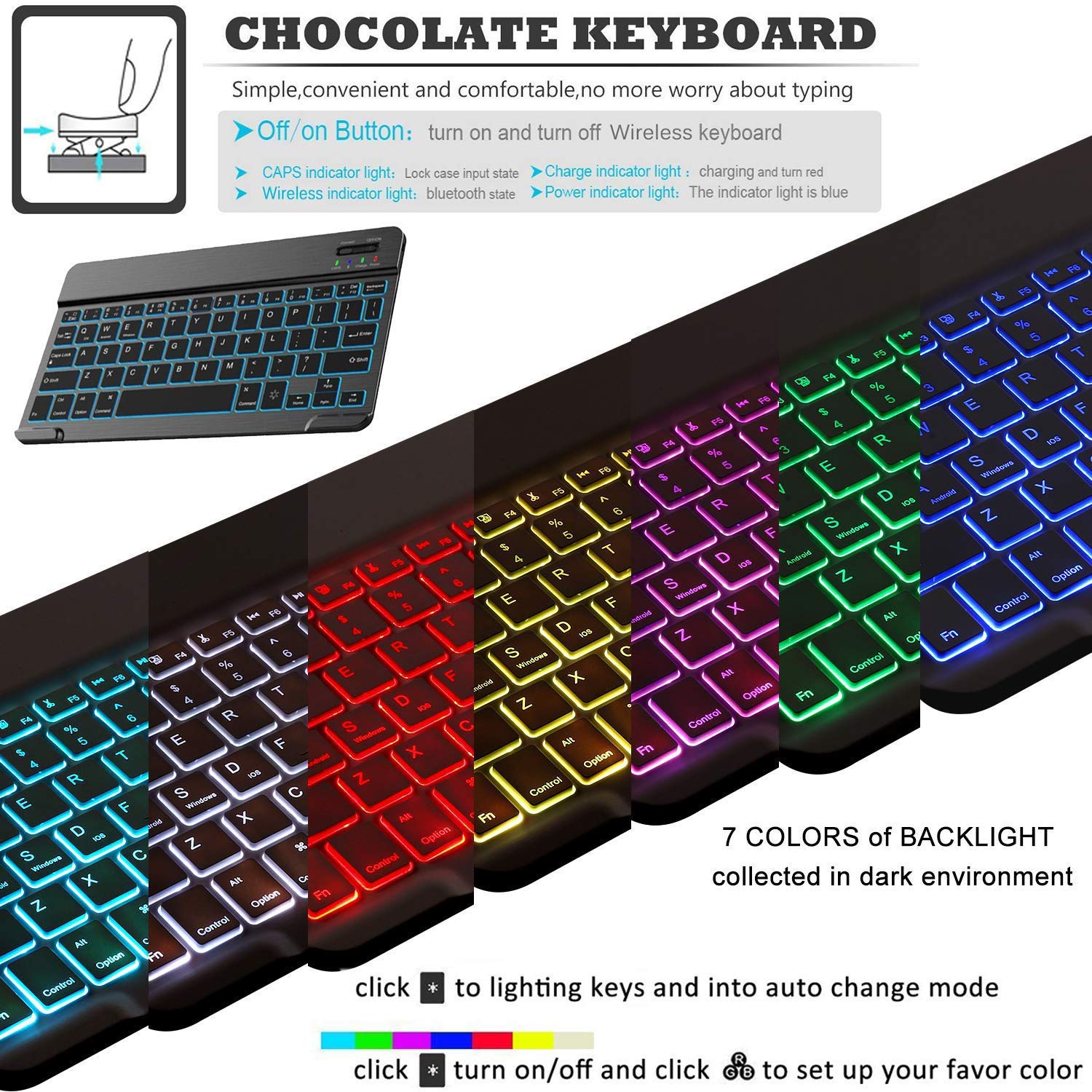 Backlight Keyboard Case for Samsung Galaxy Tab S6 10.5 inch 2019,Slim Stand Cover Lightweight Case with Magnetically Detachable Wireless Keyboard for Galaxy Tab S6 10.5 inch 2019 SM-T860/T865 (Black)