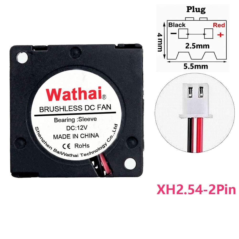 2Packs Wathai 30x30x10mm Brushless Turbo Blower Cooling Fan 30mm 12V ¡­