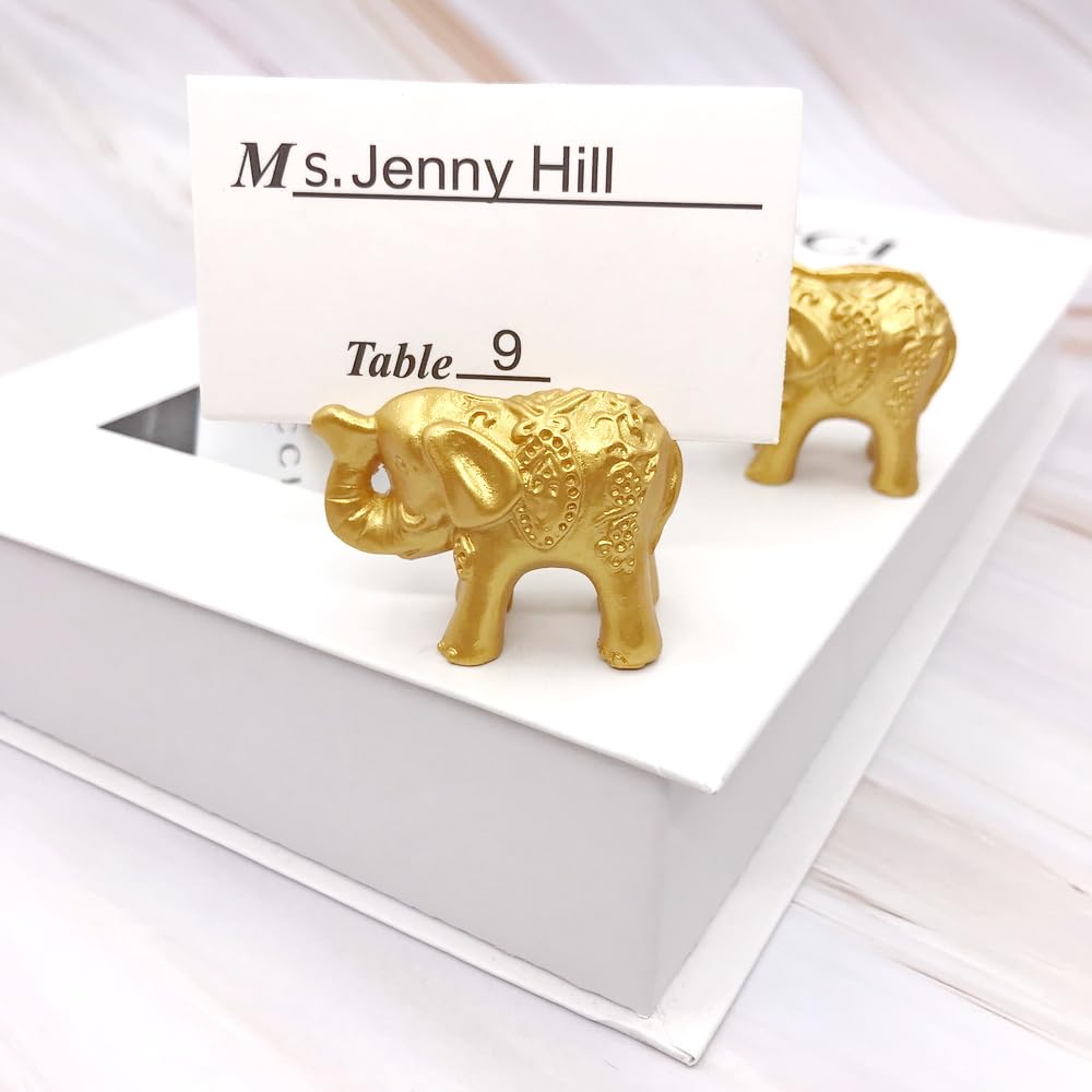 AMERRY 10 Pcs Golden Pumpkin Table Card Holder,Place Card Holders, Table Number Holder,Photo Holders for Party Favors, Wedding,Birthday,Dinner,Farmhouse Gathering Decorations(Golden)