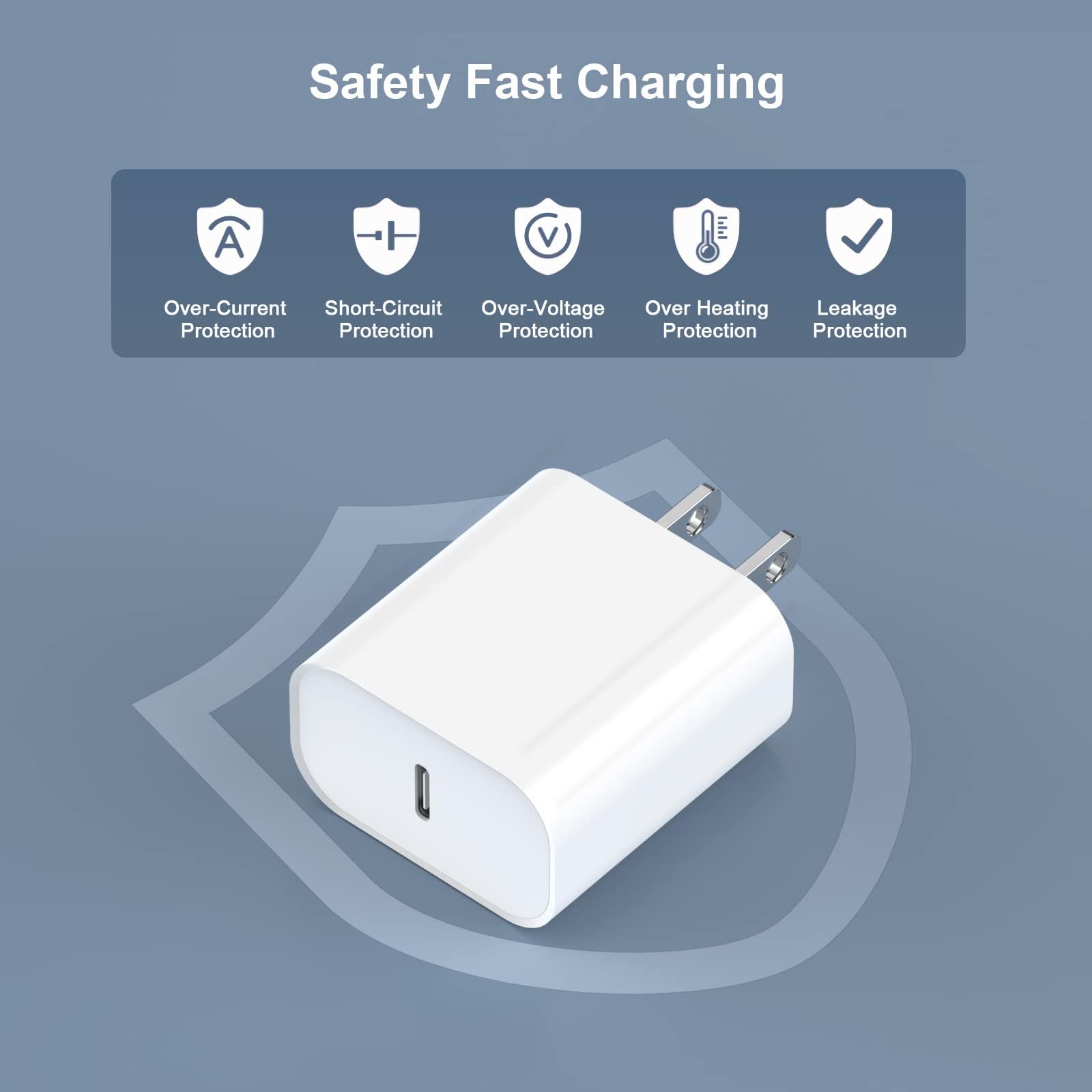 3 Pack [MFi Certified] iPhone 14 13 Fast Charger, PD 20W USB C Wall Charger Power Adapter with 6FT Type C to Lightning Fast Charging Cable Compatible for iPhone 14 13 12 11 XS XR X 8 iPad AirPods Pro