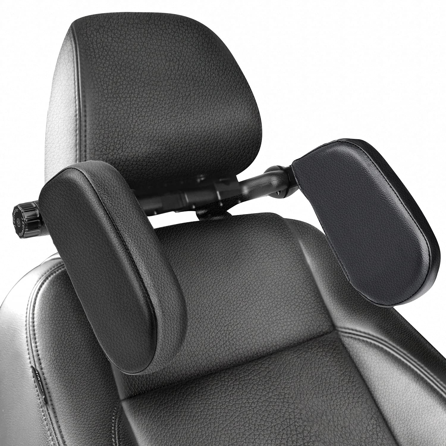 JZCreater Car Headrest Pillow, Car Seat Head Neck Support Pillow, Sleeping Travel Cushion Pillow, Baby Head Support, 360 Degree Adjustable Long Trip Rest Headrest Pillow for Kids Adult, Black