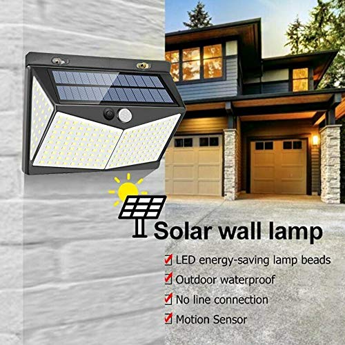 208 LED Outdoor Solar Lights, Motion Sensor Lights, 3 Lighting Mode, 270° Wide Angle, Waterproof and Durable, Easy to Install, for Home Garden Garage Yard Deck