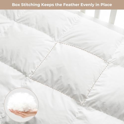 Toddler/Travel/Crib Goose Down Comforter Duvet/Blanket Multifunctional,100% Organic Cotton Washable Unisex Kids,All Season,White 33x43