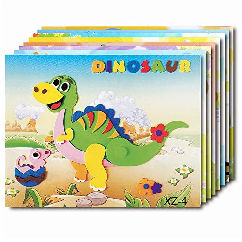 Ahua 3D EVA Foam Stickers for Toddlers Large Size DIY Cartoon Animal Painting Stickers Movable and rotatable,Preschool Art Class Drawing Sticker Puzzle Art Craft Kit for Kids Boys Girls
