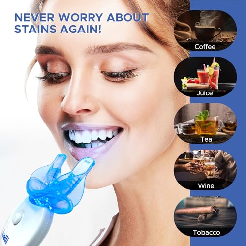 LUELLI Teeth Whitening Kit with LED Light, 35% Carbamide Peroxide, Teeth Whitening Gel, Helps to Remove Stains from Coffee, Smoking, Wines, Soda, Food, Home Dental Products for Sensitive Teeth