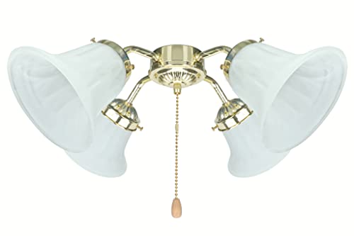 Aspen Creative 23008-4 Transitional Frosted Bell Shape Ceiling Fan Glass Shade.2-1/8"Fitter.Size:5-1/2"D x 4-3/4"H.4Pcs/Pack