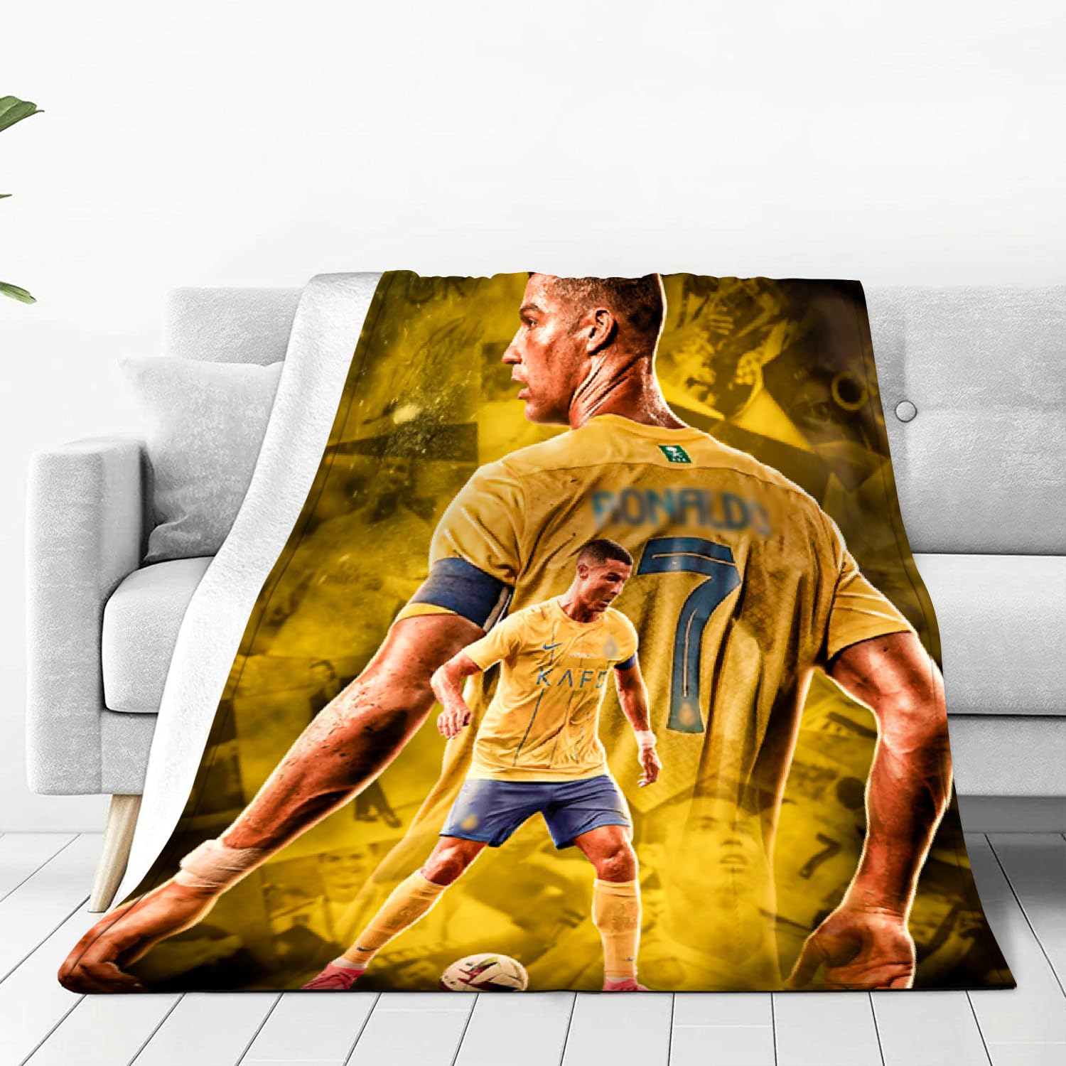 50''x60'' Flannel Football Player Blankets, Cozy Plush Throw Football Player Soft Blankets for Bedding Sofa and Travel Reserve air Conditioning Blanket Boys Girls Birthday Gifts