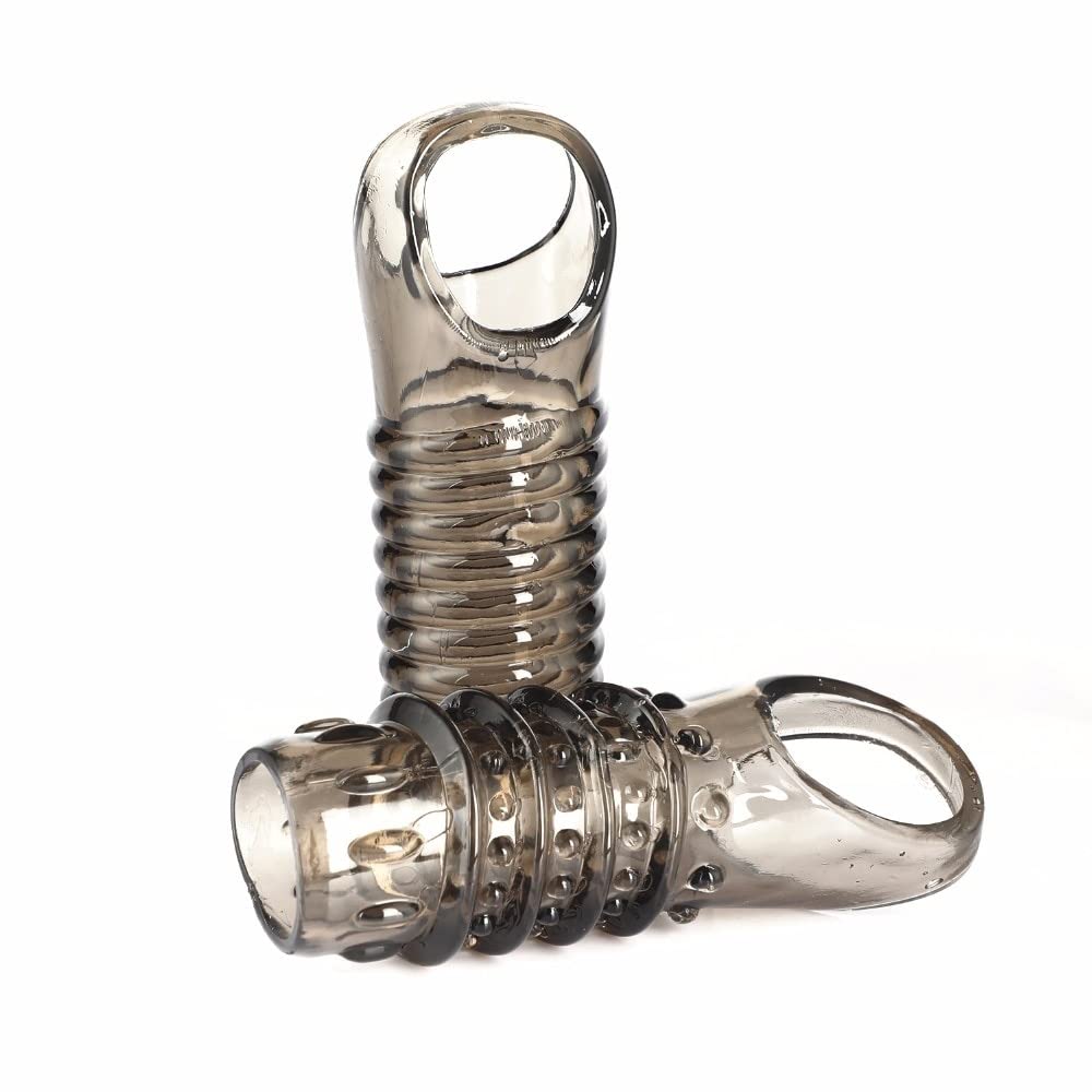 2pcs Silicone Penis Sleeves,Delayed Soft Sleeve for Penis Reusable Penis Ring,Enlargement Sex Toys for Men